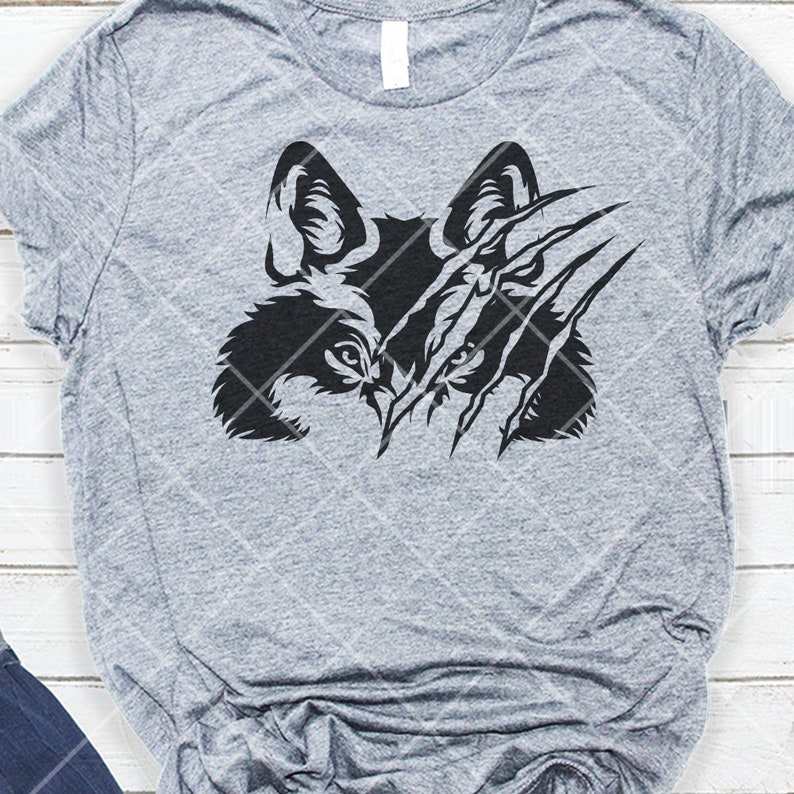 Wolf Scratch Svg Wild Animal Clipart Big Claws Stencil - Etsy