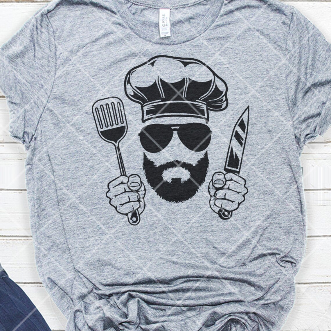 Beard Man Chef Svg Cooking Dad T-shirt Design Gift Idea Png - Etsy
