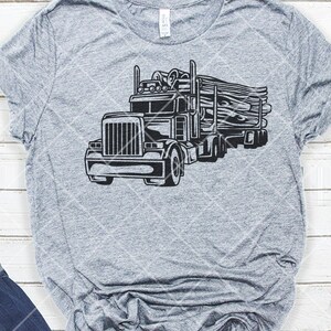 Logging Truck Svg | Woodman Dad Gift Idea | Lumberjack Vehicle Stencil ...