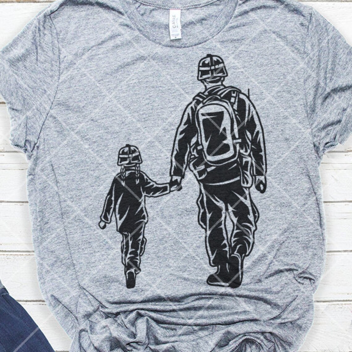 Soldier Dad With Daughter Svg Veteran Dad Svg Military Dad - Etsy