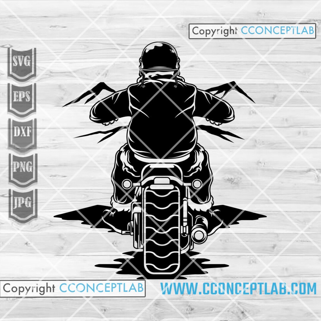 Biker Scene Svg Rider Back View Clipart Sports Dad Cutfile Bike Club ...