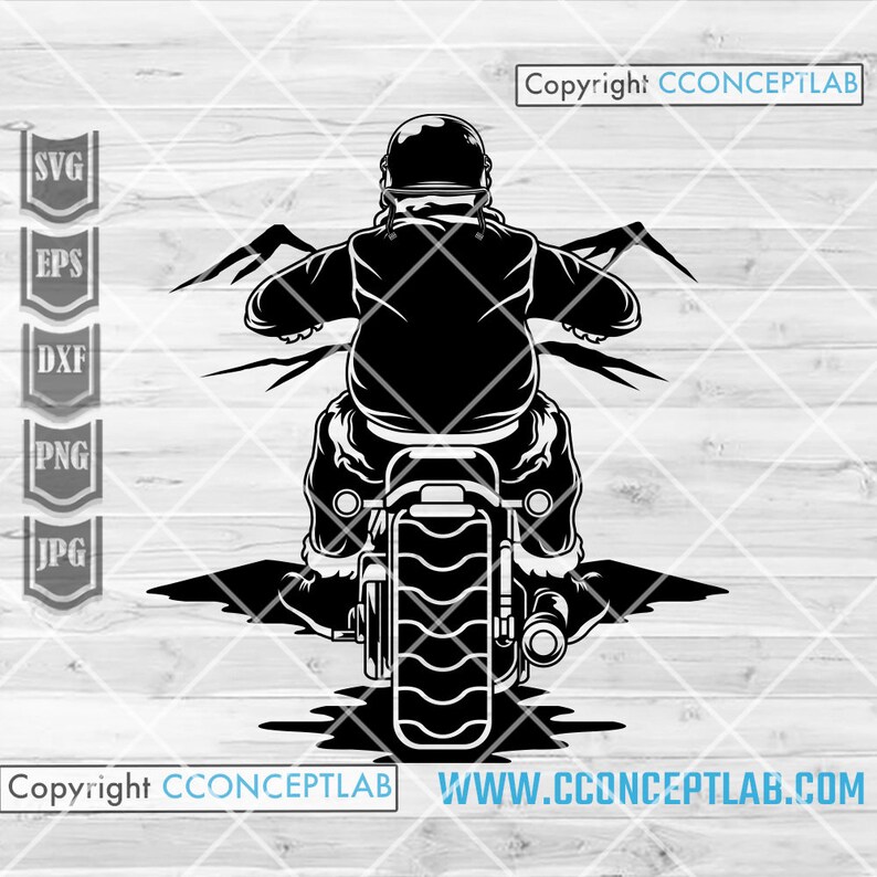 Biker Scene Svg Rider Back View Clipart Sports Dad Cutfile - Etsy