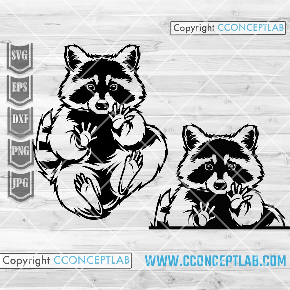 Raccoon Svg | Peeking Animal Clipart | Cute Trash Panda Cutfile | Funny ...