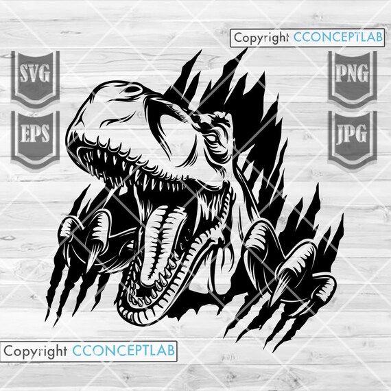 Scratch Trex Svg Beast Dinosaur Clipart Dino Claws Cut | Etsy