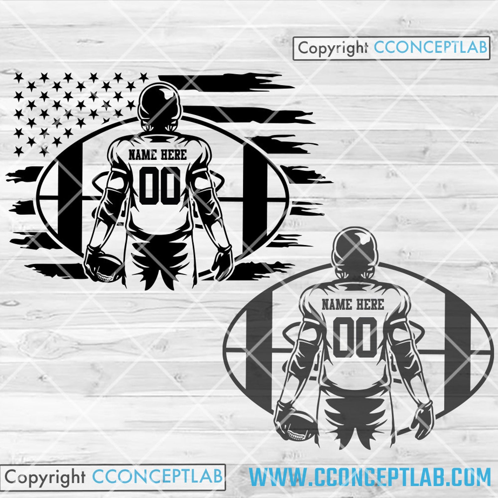 US Football Player Svg Goalkeeper Dad Cutfile Edit Jersey Name Clipart ...