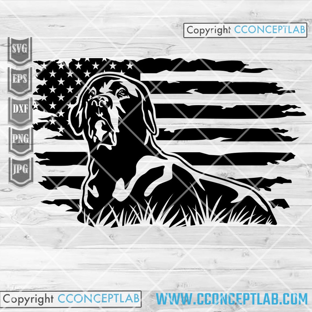 US Black Labrador Svg | USA Service Canine Dog Clipart | K9 Police ...