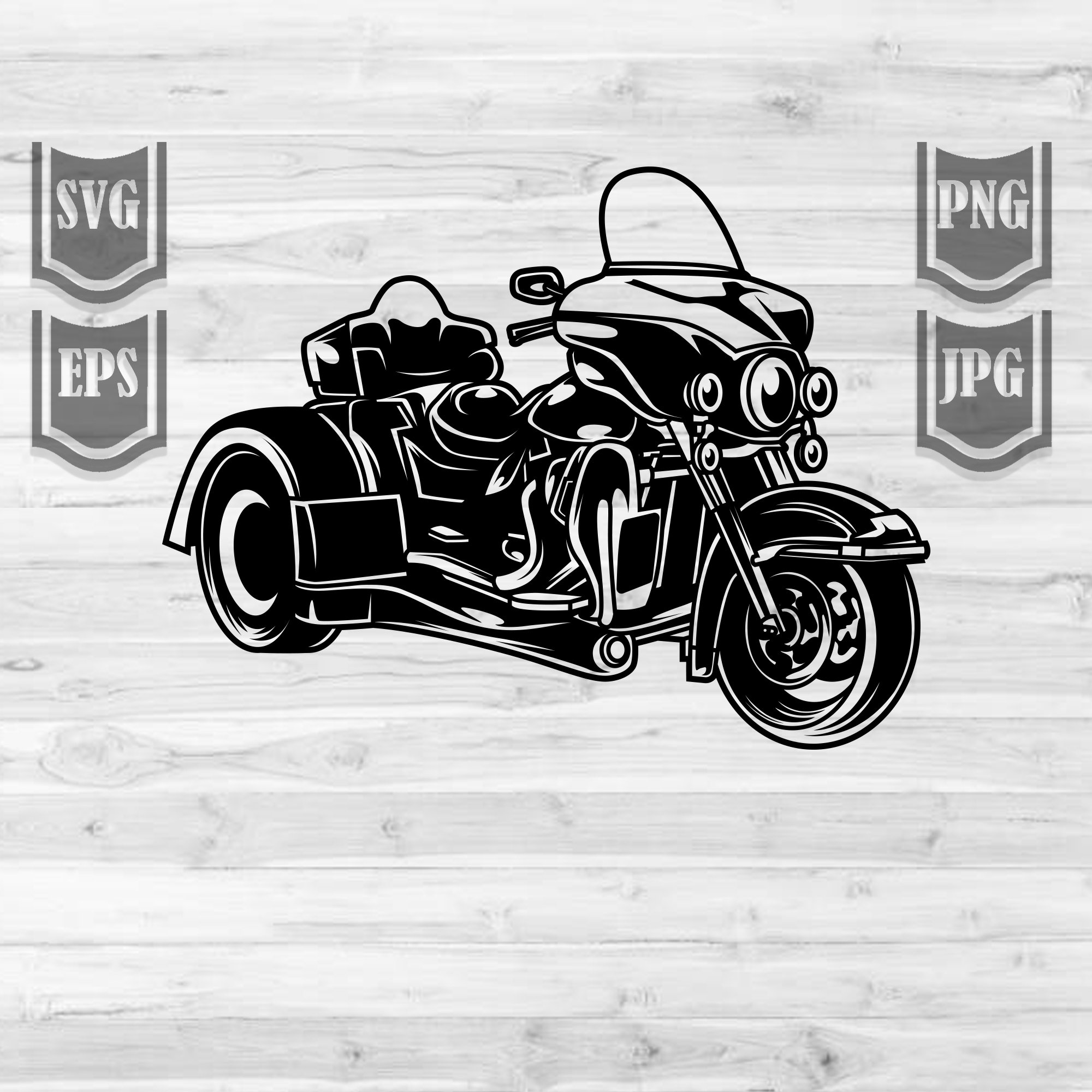 Trike Motorcycle Svg File || Motorfiets Svg || Trike Motor Clipart ...