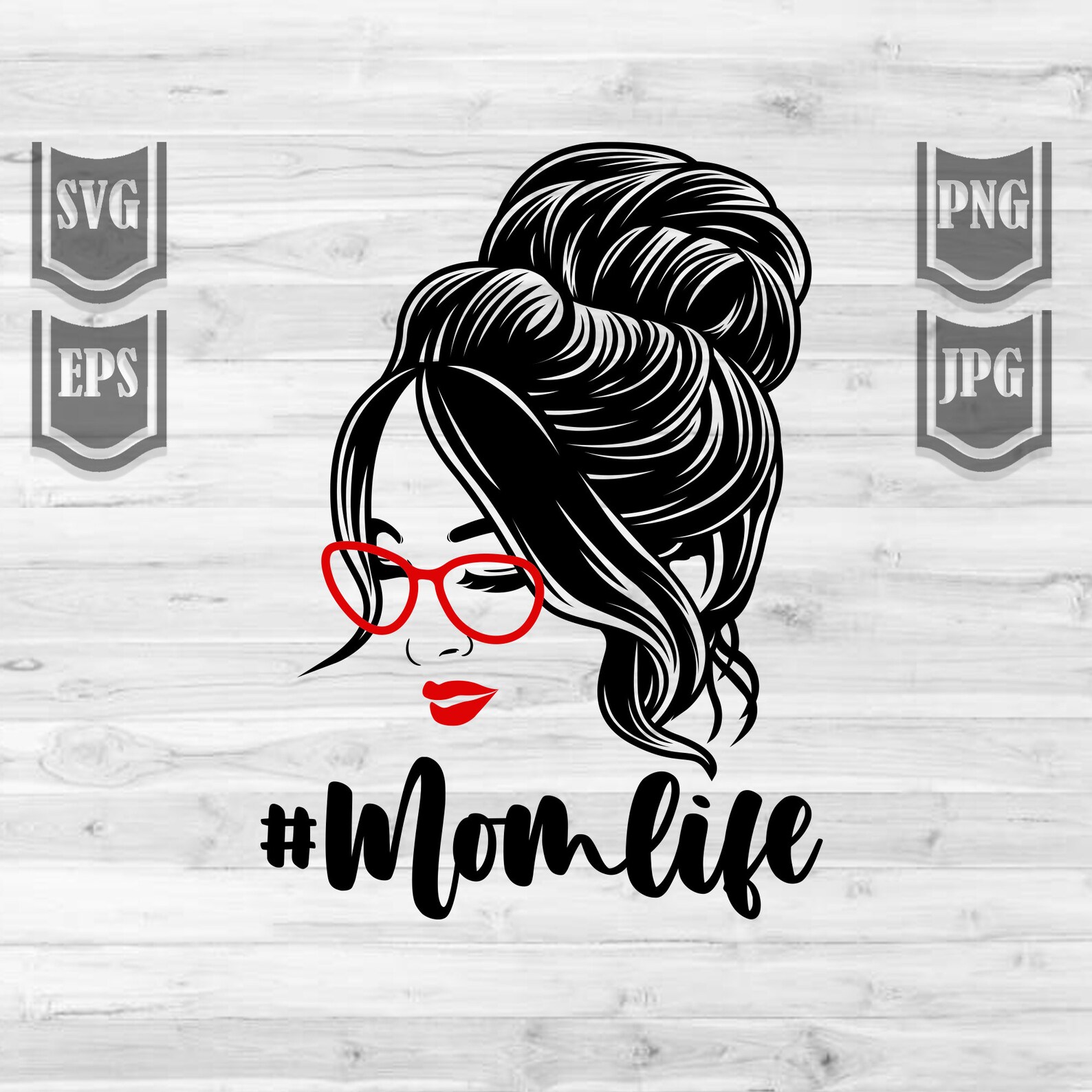 Mom Life Bun Hair Svg Momlife Clipart Best Mommy Stencil - Etsy