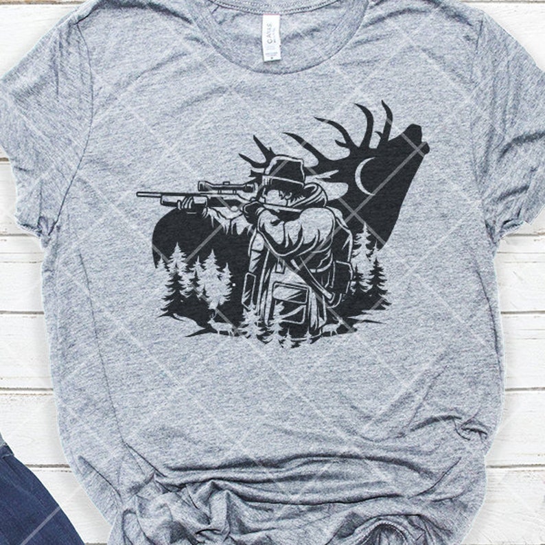 Deer Hunting Svg | Anter Clipart | Man Hunts Stencil | Bucks Cut File ...