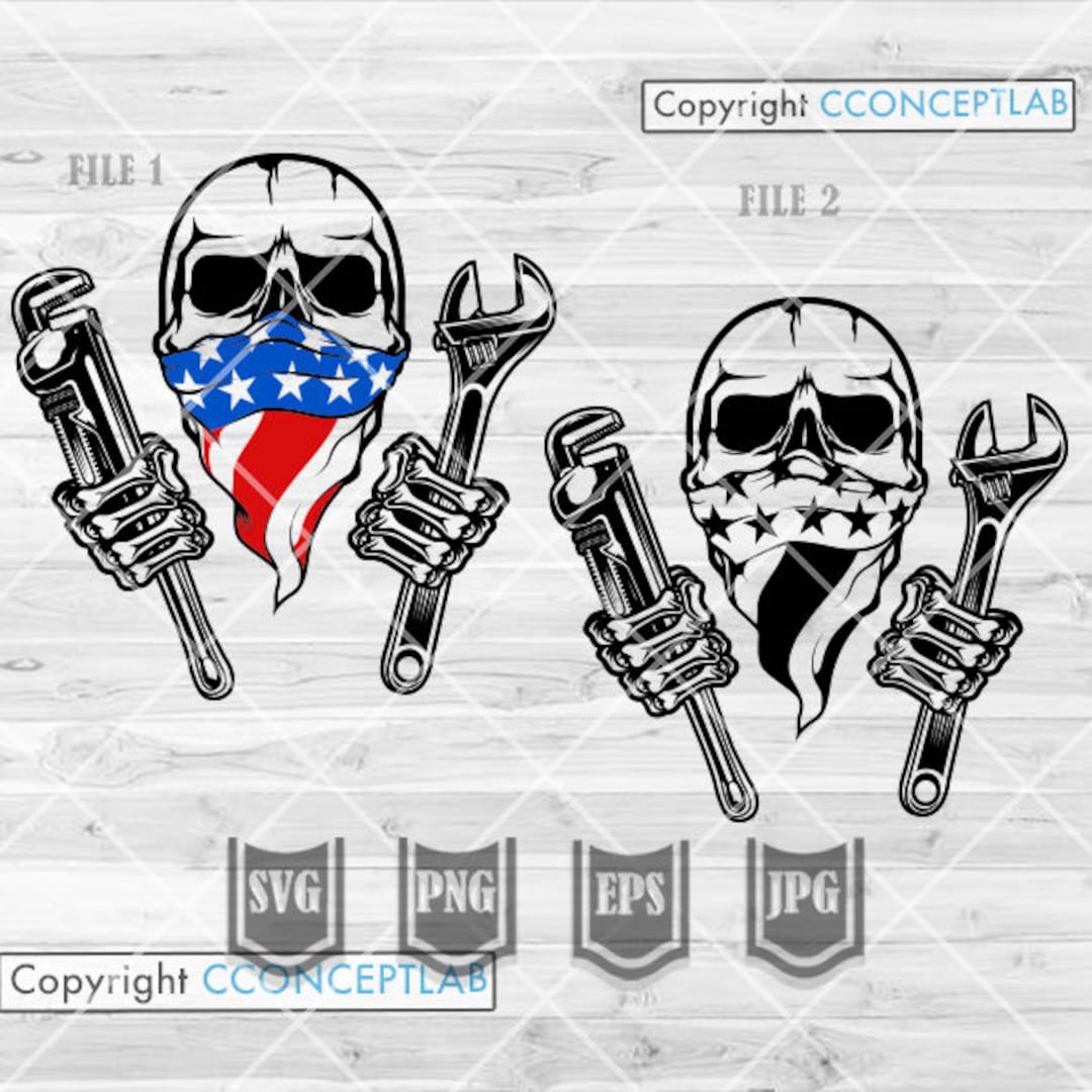 US Plumber Skull Svg | Plumber Clipart | Plumber Cutfile | US Plumber ...