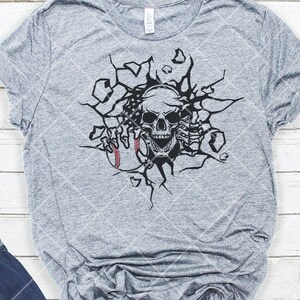 Baseball Skull Svg Baseball Svg Baseball Png Smash Wall Svg Baseball ...