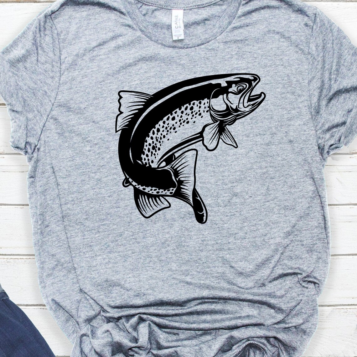 Trout Fish Svg File || Fishing Svg || Lake Fishing Svg || Trout Fishing ...