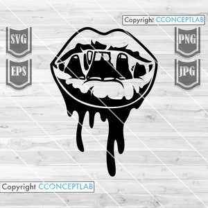 Dripping Scary Lips Svg File || Halloween Lips Svg || Halloween Cut ...