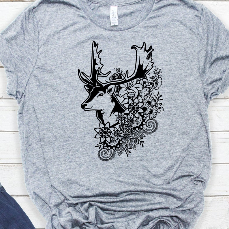 Floral Mandala Deer Svg File Floral Deer Svg Floral | Etsy