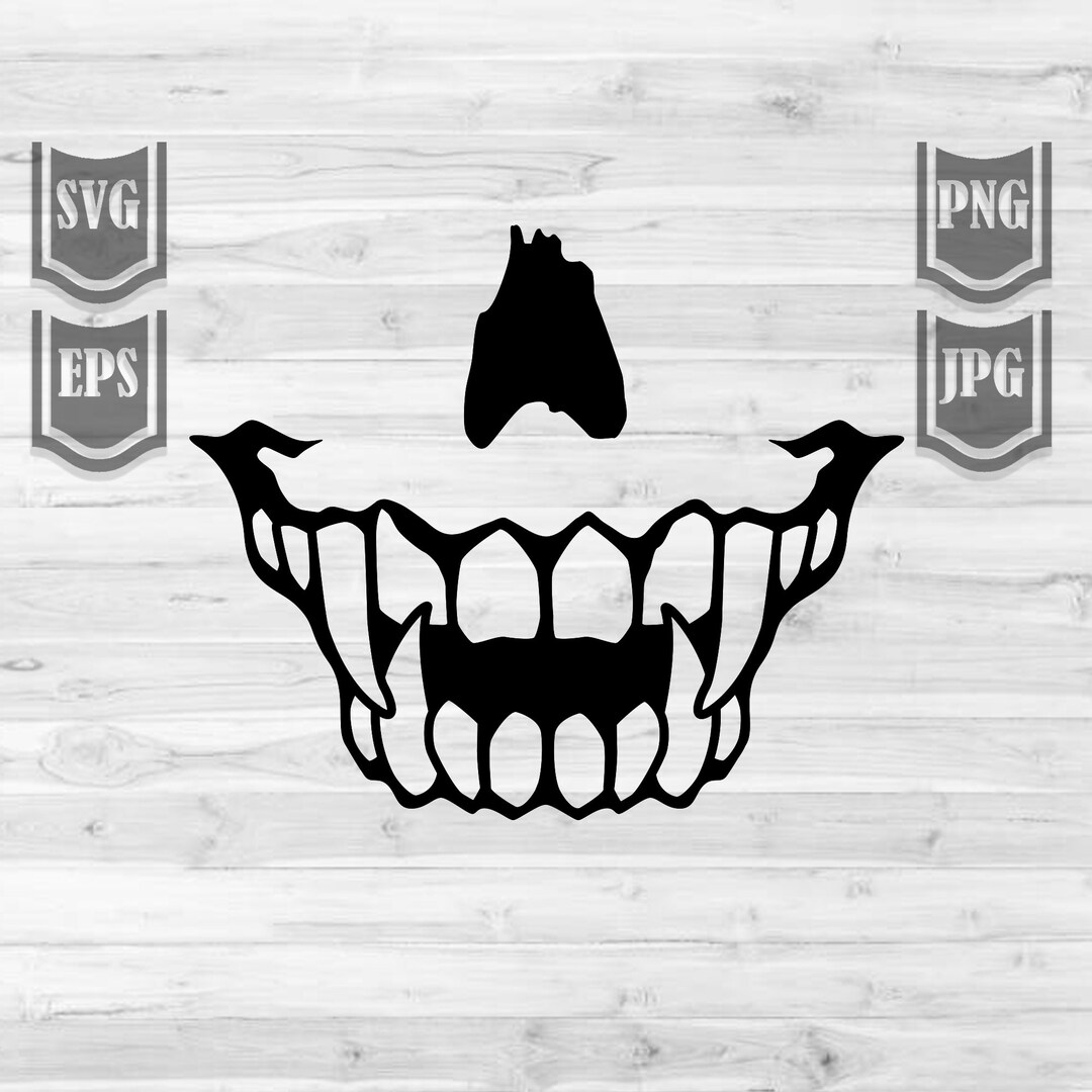 Sharp Scary Teeth Svg File || Teeth Clipart || Scary Skull Teeth Svg ...