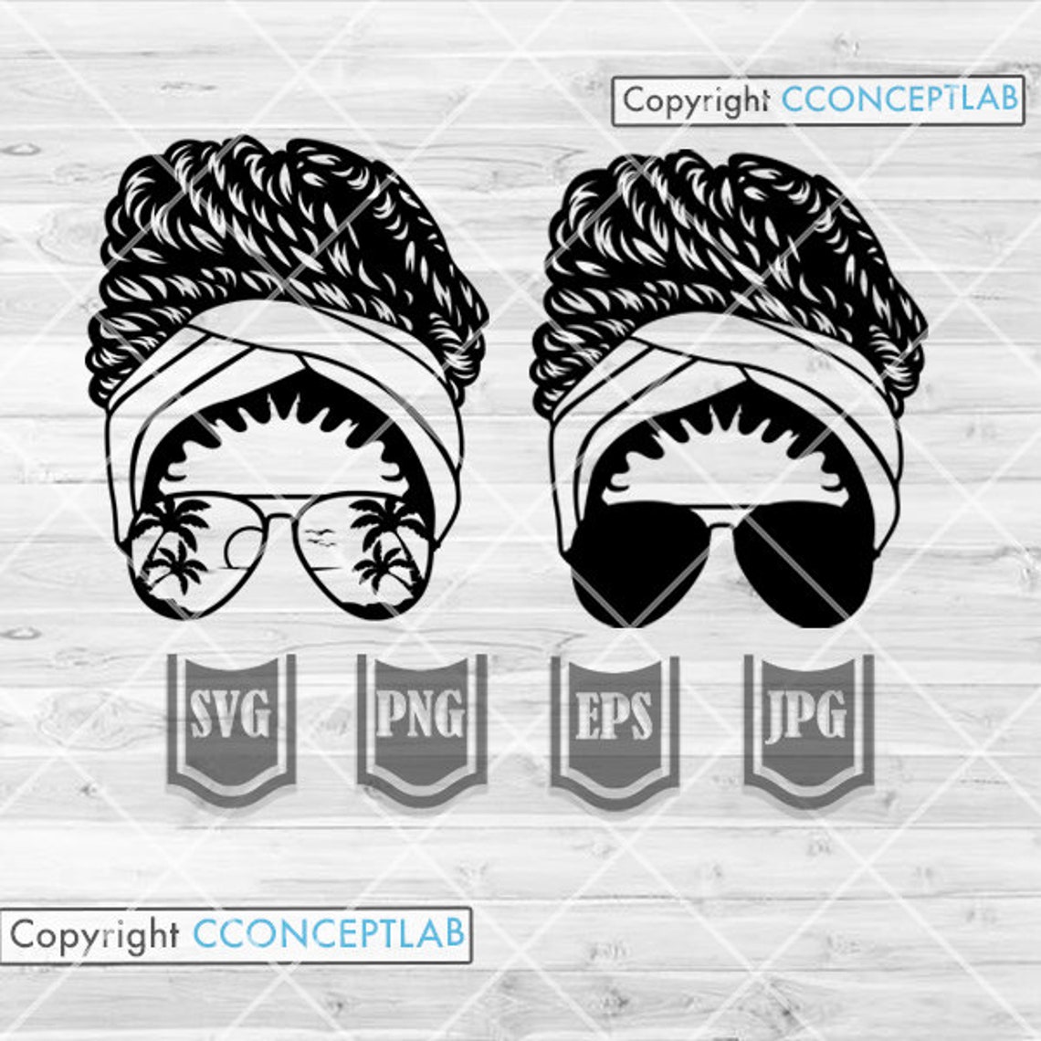 Afro Bun Hair Svg Summer Braided Clipart Tropical Hair - Etsy