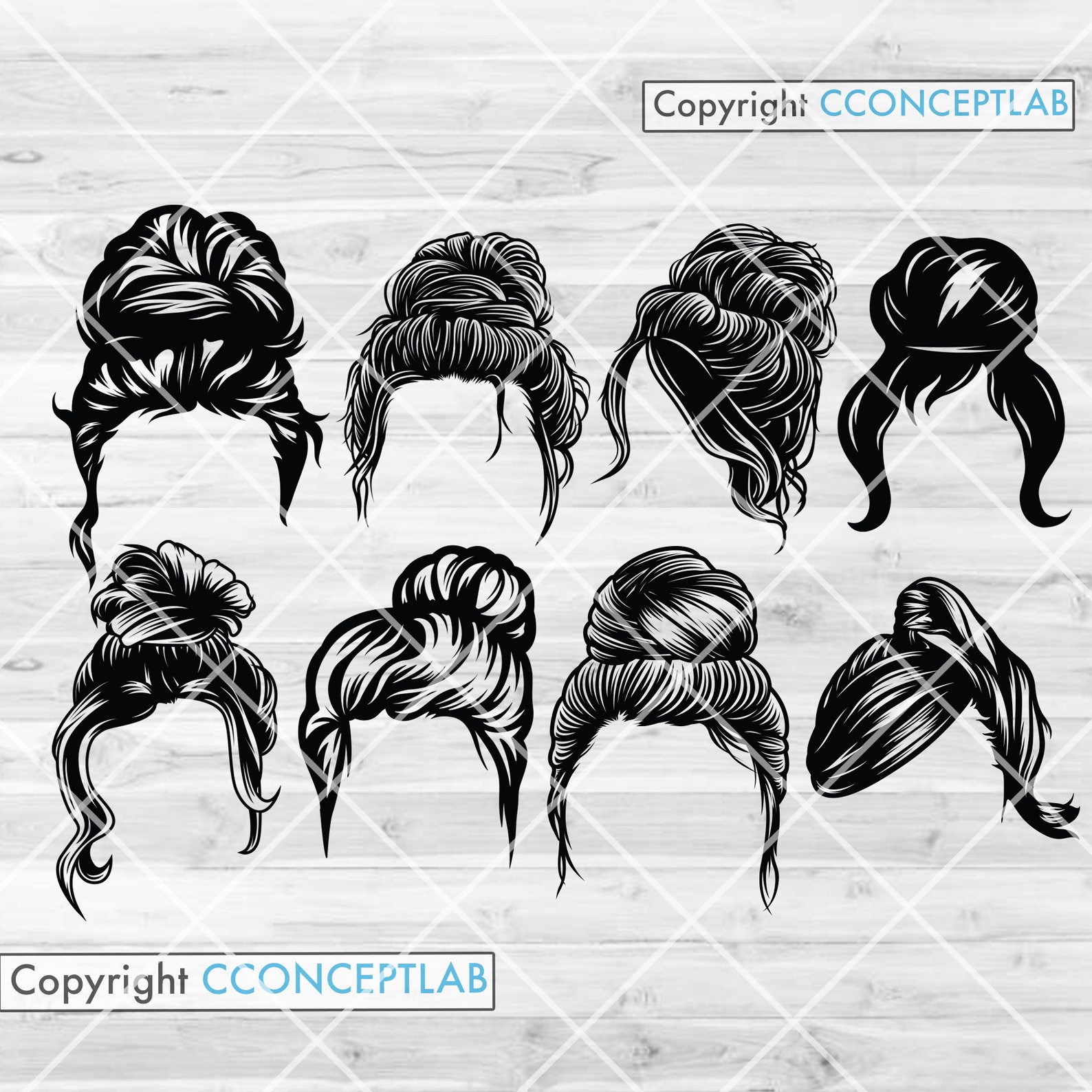 85% OFF 8 Bun Hair SVG Bundle Designs Messy Bun Mom Clipart | Etsy