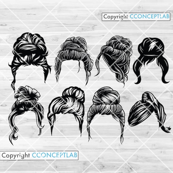 85% OFF 8 Bun Hair SVG Bundle Designs Messy Bun Mom Clipart | Etsy