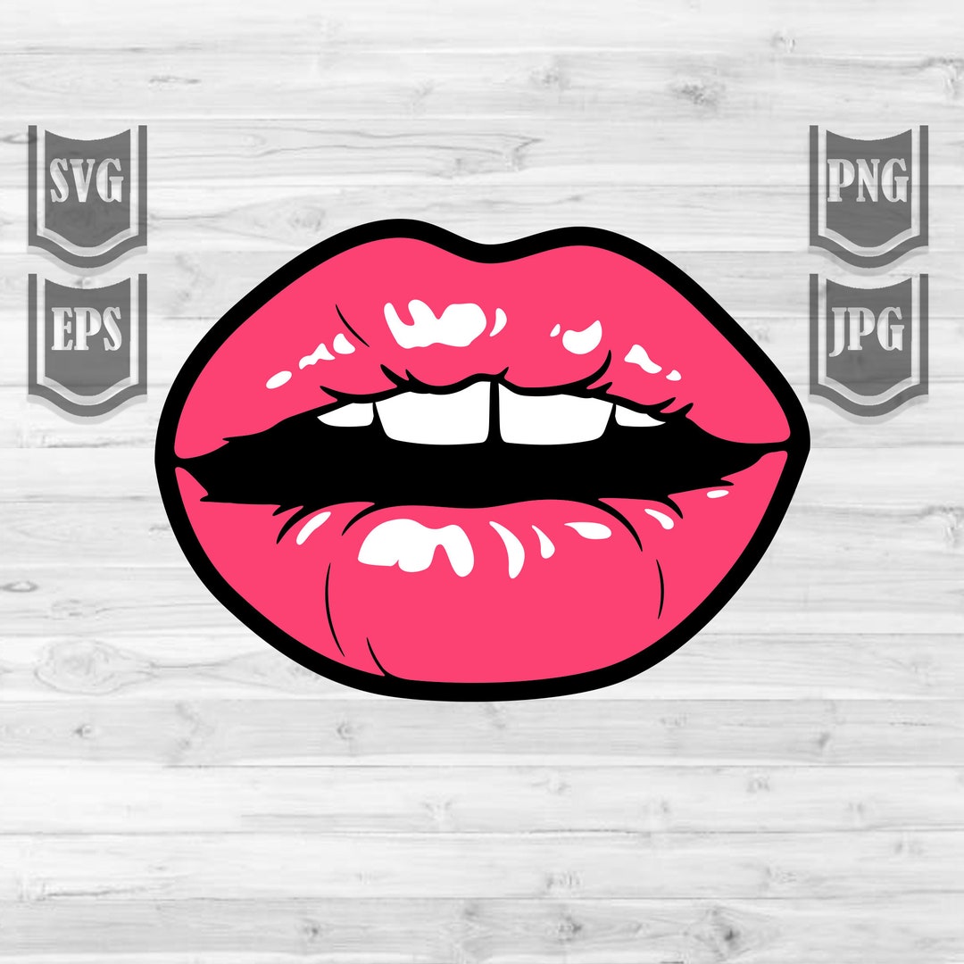 Sexy Pink Lips Svg File Lips Design for Face Mask Kissable Lips Dxf ...