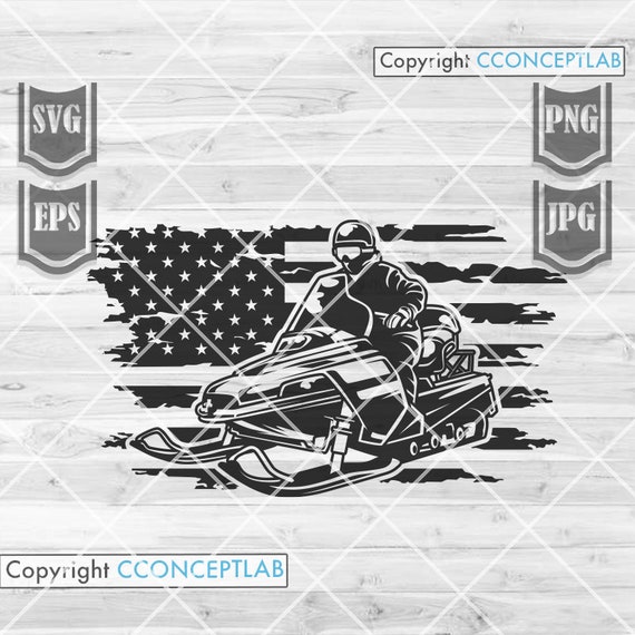 US Snowmobile Rider Svg Snow Mobile Ride Clipart Snow Life - Etsy