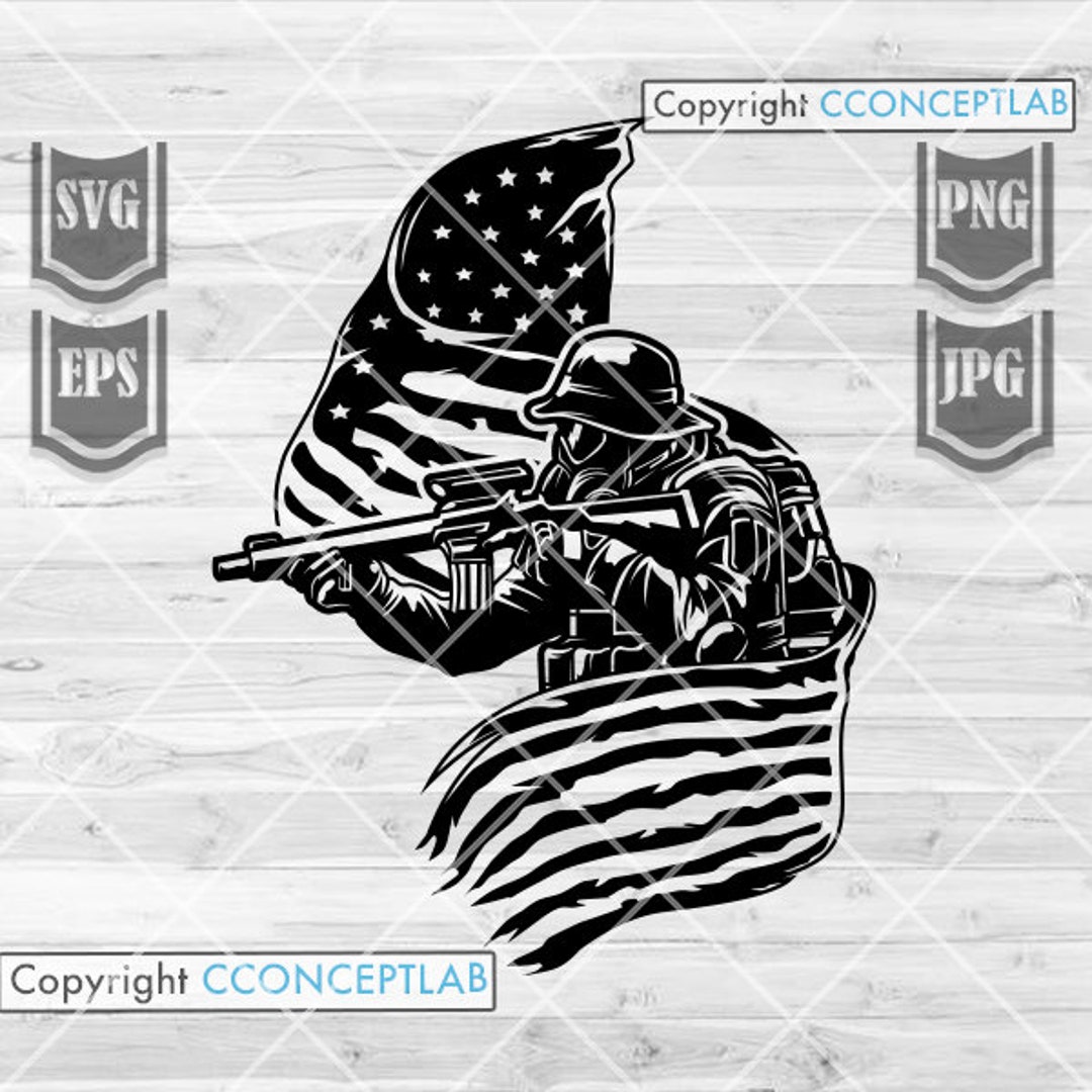 US Soldier Svg Military Dad Gift Idea Soldier Cutfile Combat Zone ...