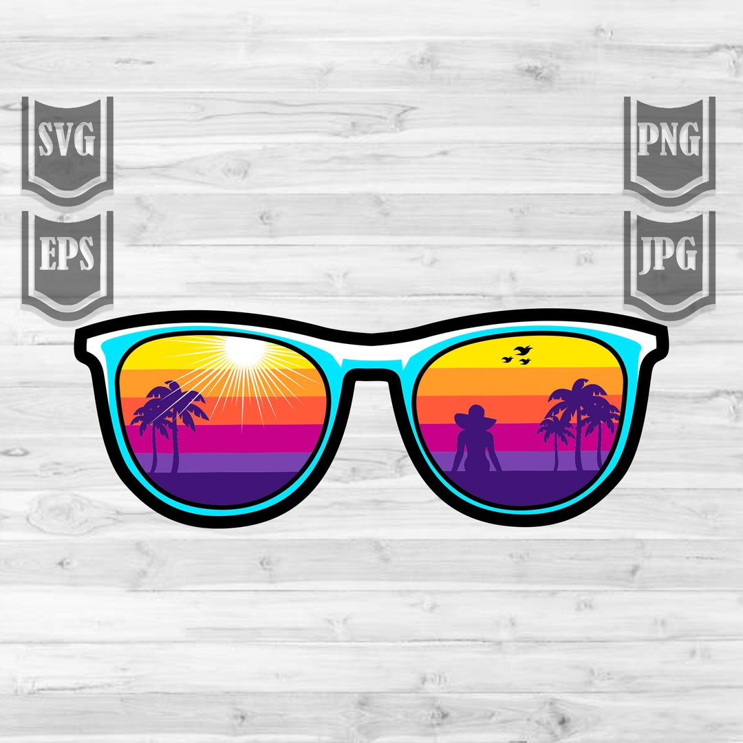 Summer Vibes Svg | Beach Clipart | Sun Glasses and Shades Stencil ...