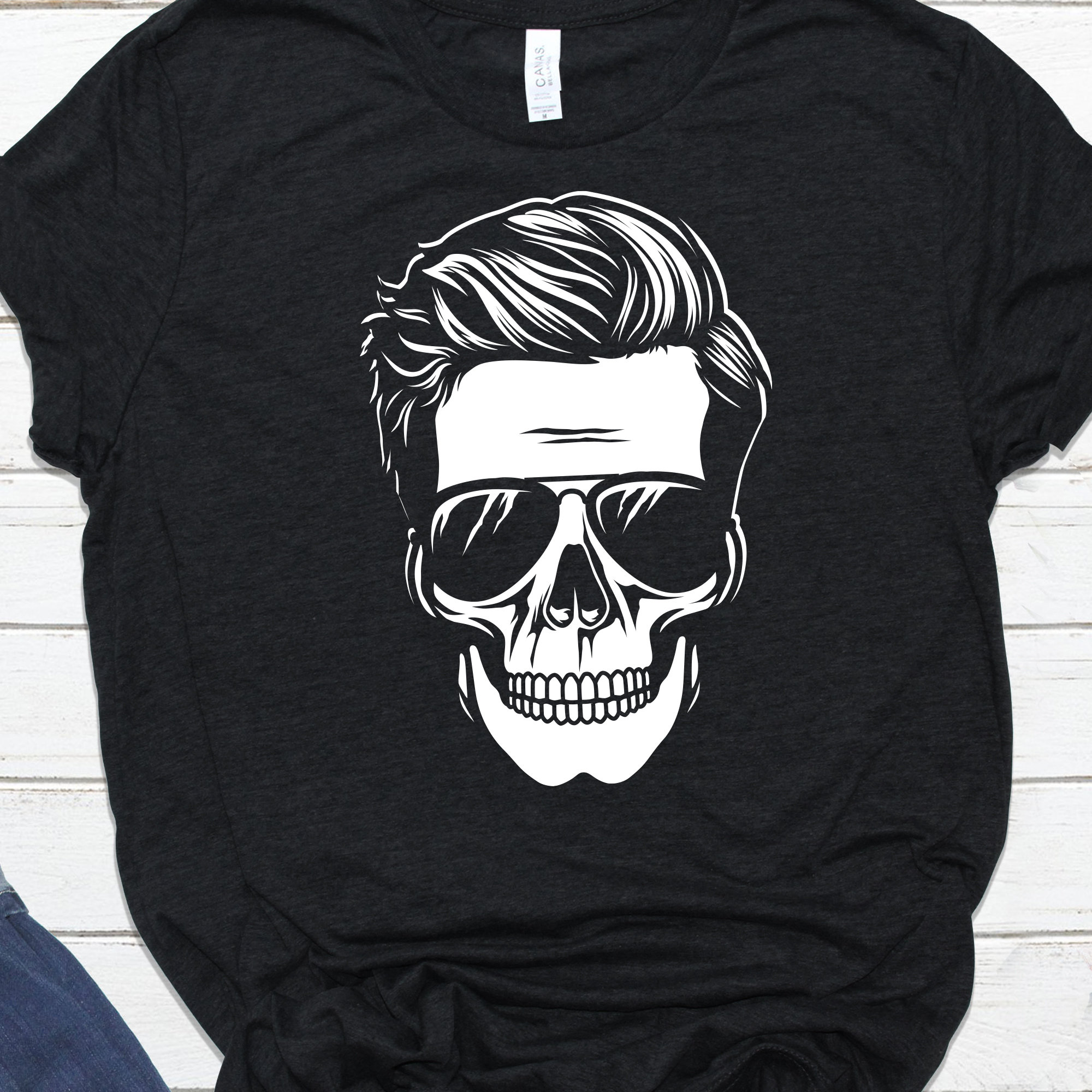 Skull Illustration Svg | Man Skull Clipart | Faded Hair Skull Png ...