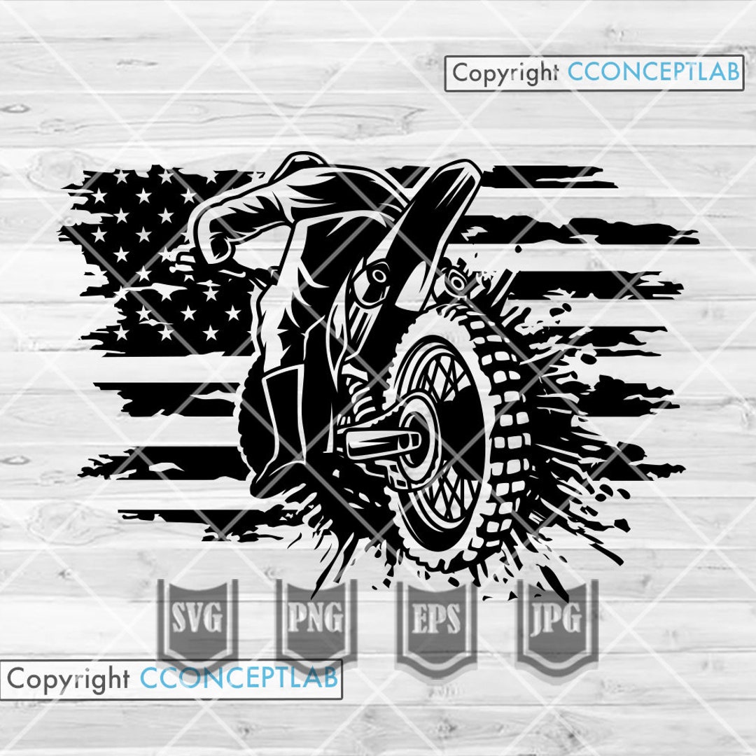 US Biker Motor Cross Svg | Extreme Sports Cut File | Bike Rider in ...