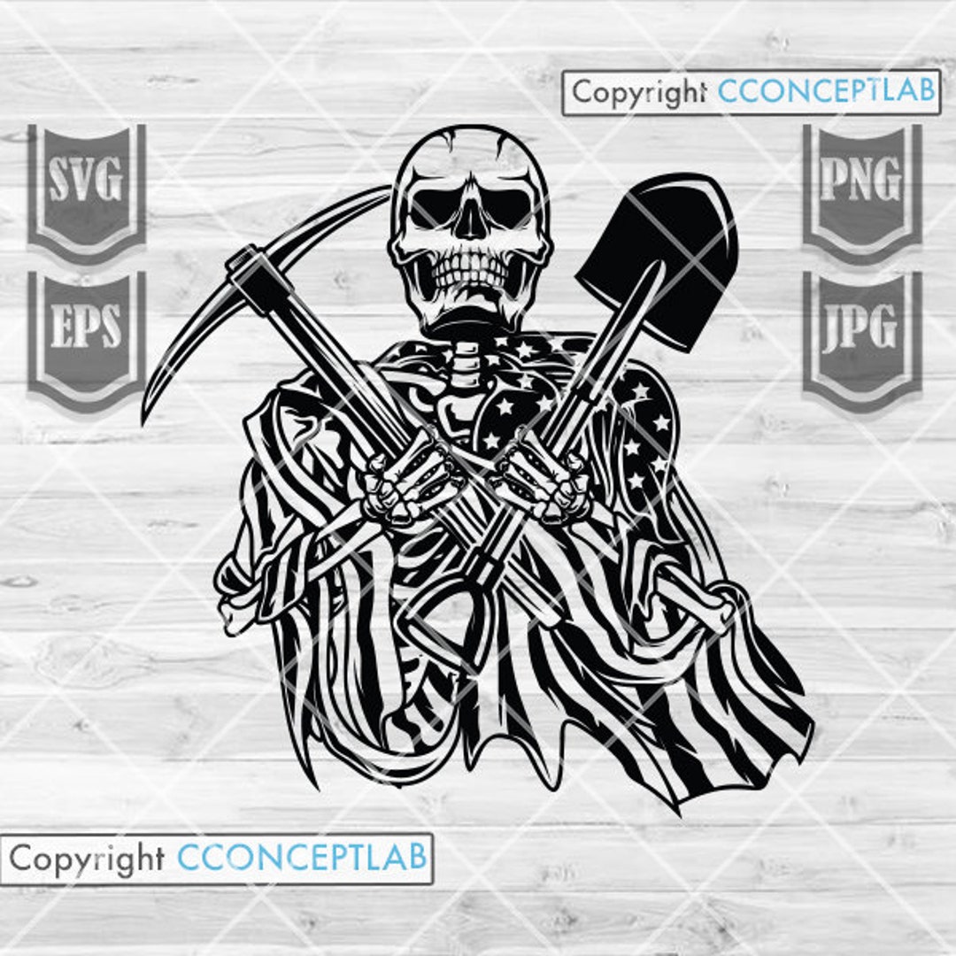US Mining Skull Svg | Skull Svg | US Mining Svg | US Flag Svg | Mining ...
