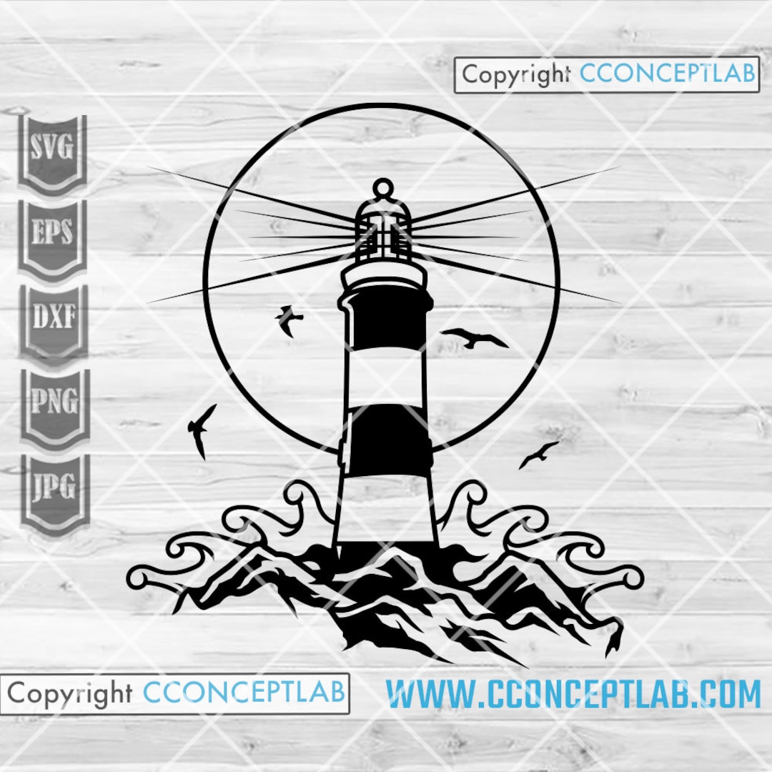 Lighthouse Svg | Coast Guard Clipart | Coast Shirt Png | Sea Tower ...