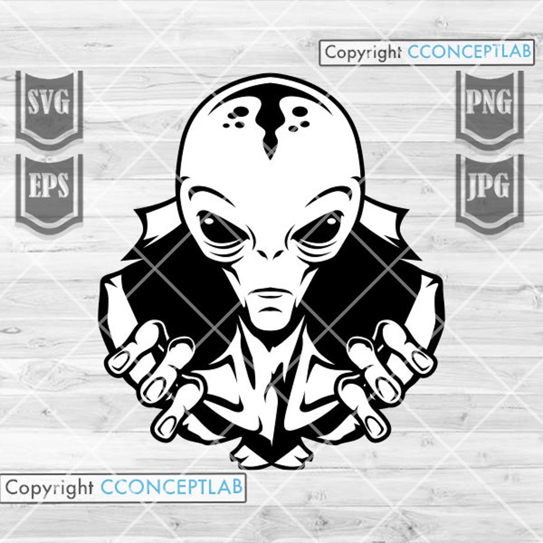 Ripped Alien Shirt Svg | Celestial Clipart | UFO Stencil | Alien Cut ...