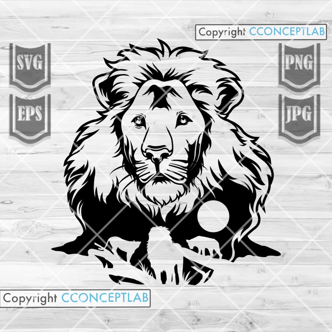 Lion Scene Svg | Jungle Animal King Clipart | Zoo Crew Shirt Png | Wild ...