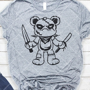 Scary Teddy Svg | Goth Bear Cutfile | Horror Killer Toy Dxf | Halloween ...