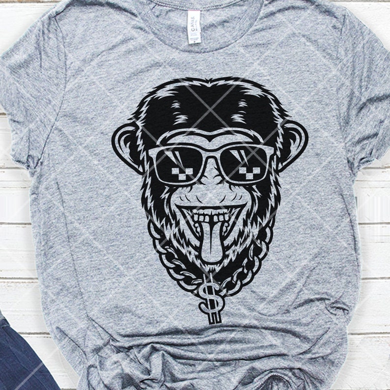 Rich Monkey Svg Wild Animal Clipart Cute Famous Monkey - Etsy