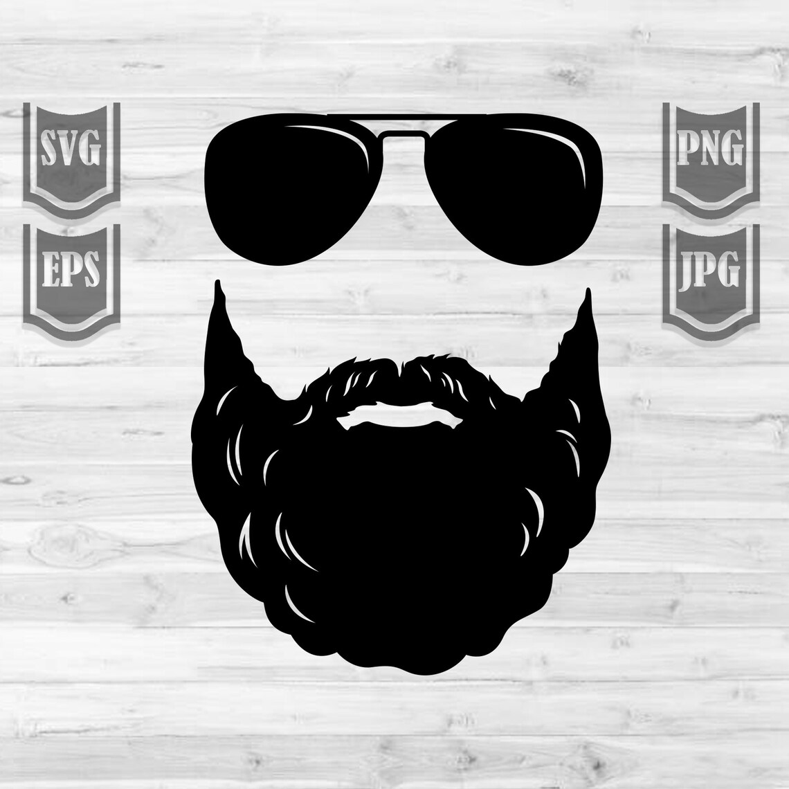 Beard Man With Shades Svg File Beard Dad Svg Beard Svg | Etsy
