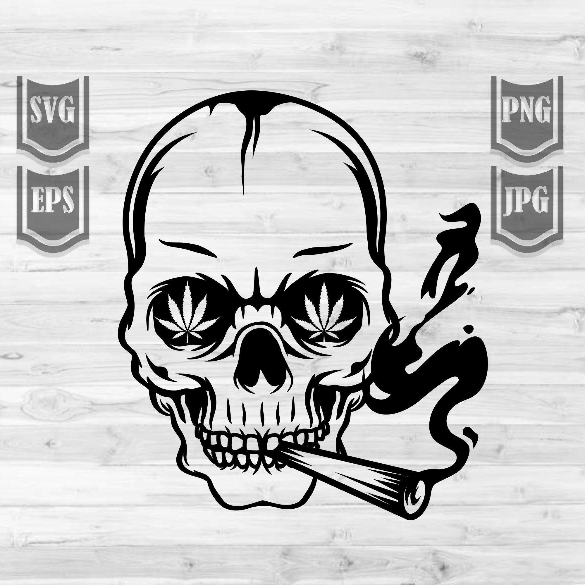 Skull Weed Svg Cannabis Cut Files Skull Smoking Bong Svg weed Svg ...