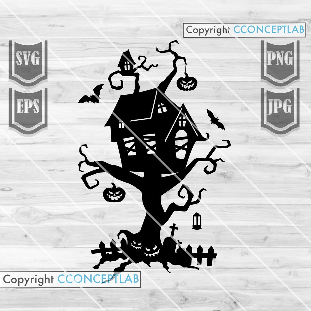 Haunted House Svg File || Halloween Svg || Halloween Shirt || Creepy ...