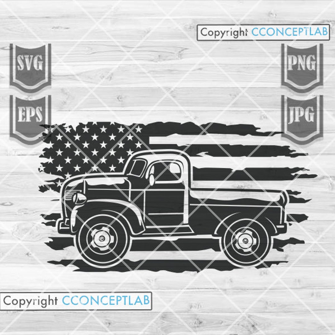 US Farm Truck Svg | Truck Driver Clipart | US Farm Gifts Stencil ...