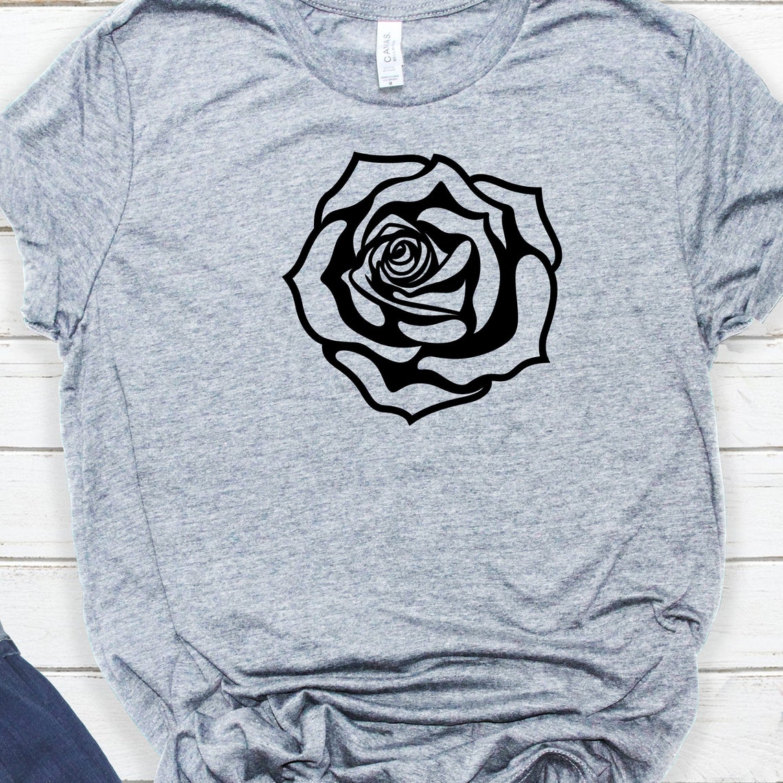 Rose Flower Svg Floral Illustration Clipart Rosebud Cut | Etsy