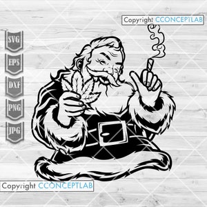 Santa Smoking Weed Svg High Kush Life Dxf 420 Christmas - Etsy