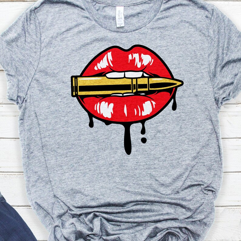 Sexy Red Lips Bullet Svg File Dripping Red Lips Svg Red Etsy