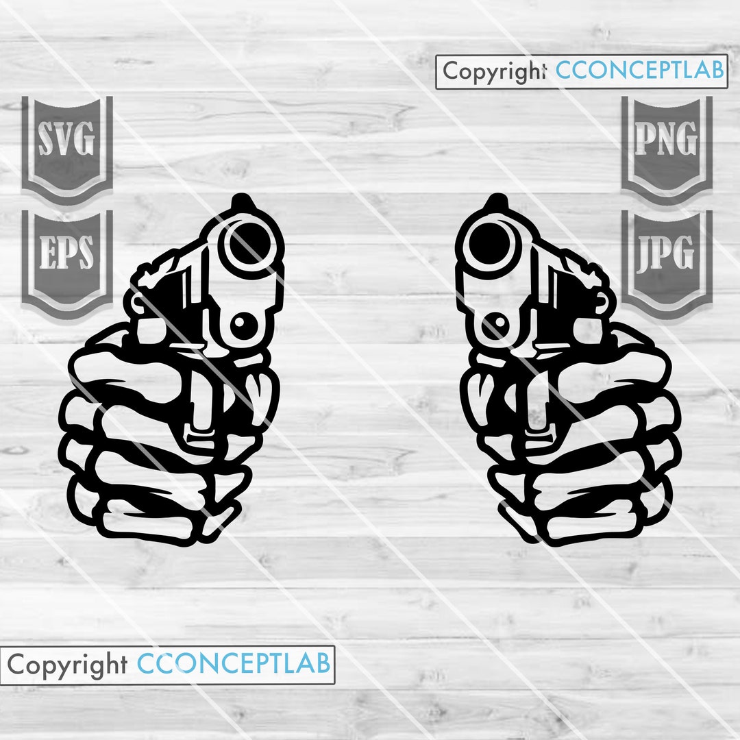 Hand With Gun Svg File || Guns Svg || Handgun Svg || Pistol Svg || Gun ...