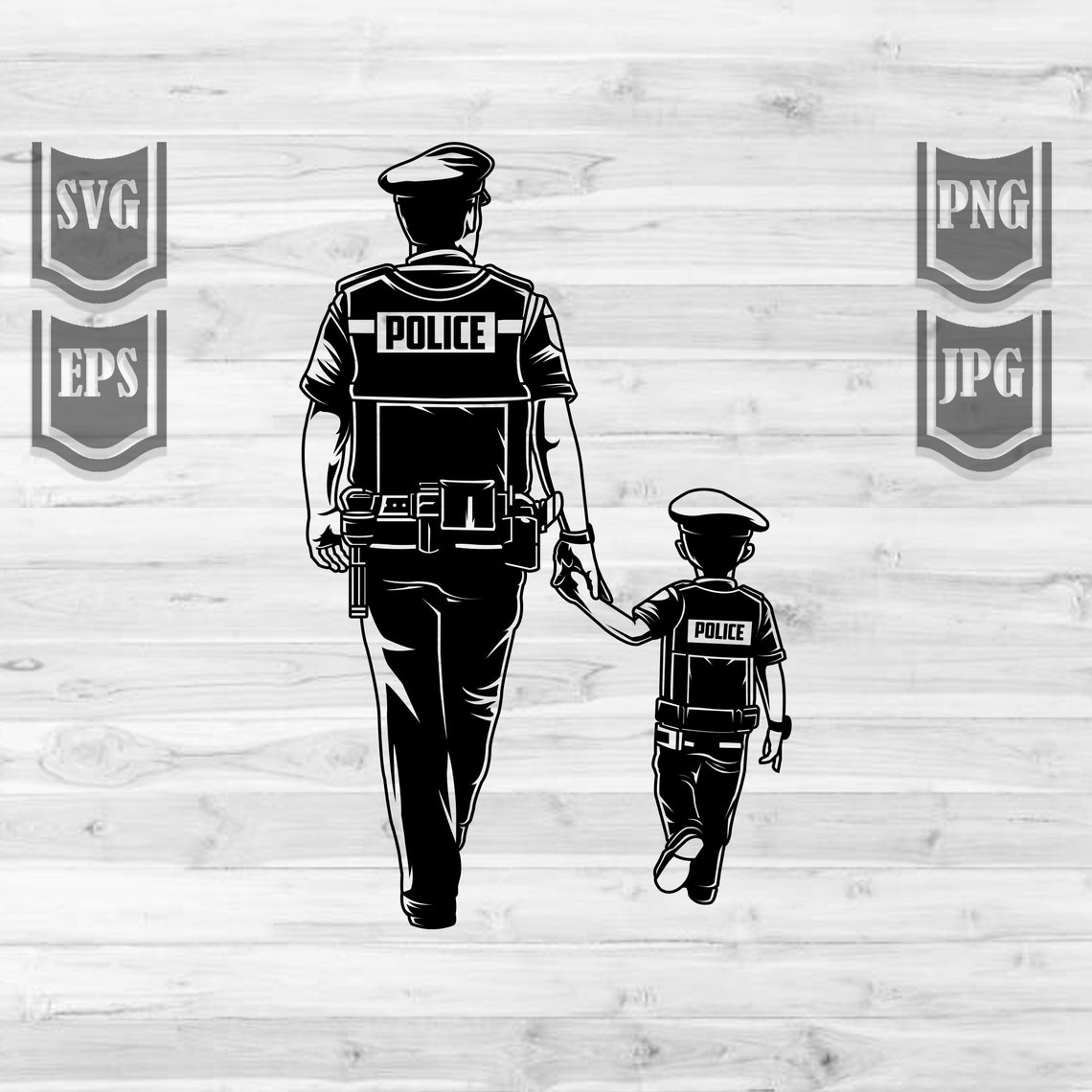 Police Father and Son Svg File Like Father Like Son Svg - Etsy