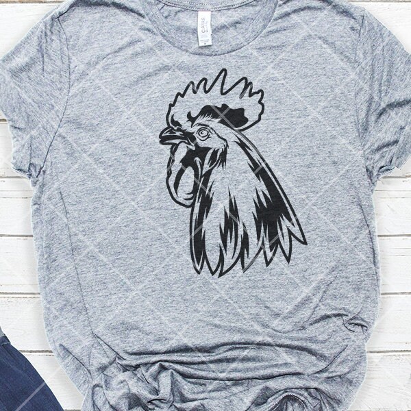 Floral Roaster Head Svg Farm Animal Clipart Flower Wreath | Etsy