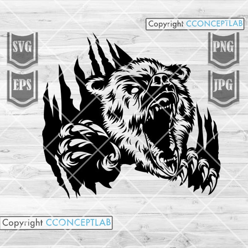 Wild Angry Bear Svg Wild Animal Svg Angry Grizzly Svg - Etsy