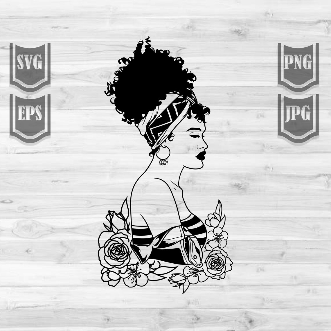 Afro Girl Side Beauty Svg File || African Girl Svg || Afro Girl Svg ...