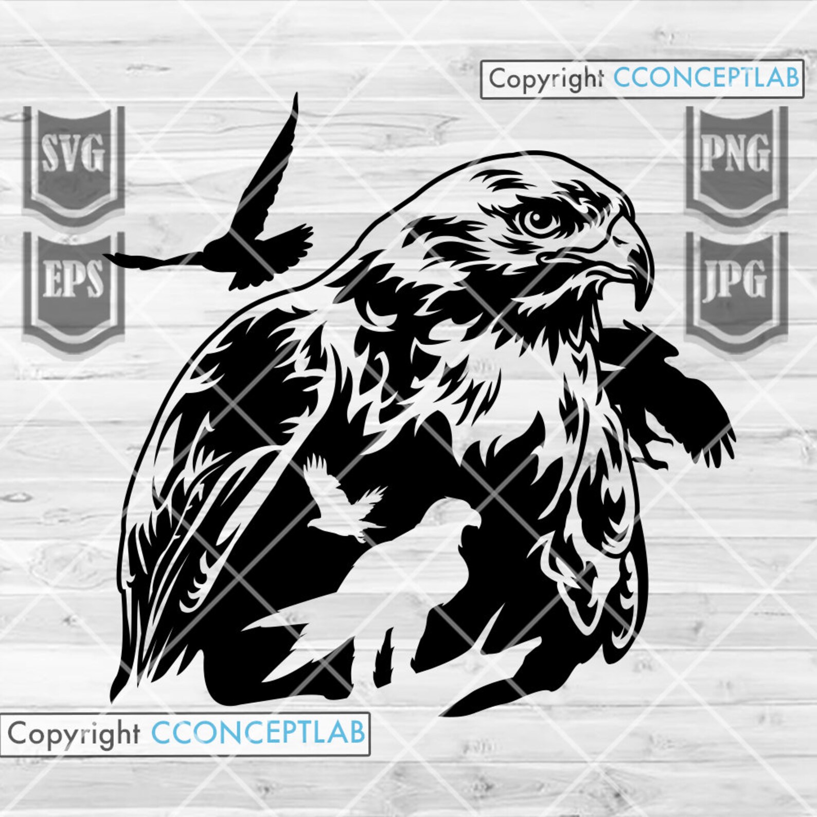 Hawk Svg Hawk Clipart Hawk Cutfile Hawk Stencil Hawk - Etsy