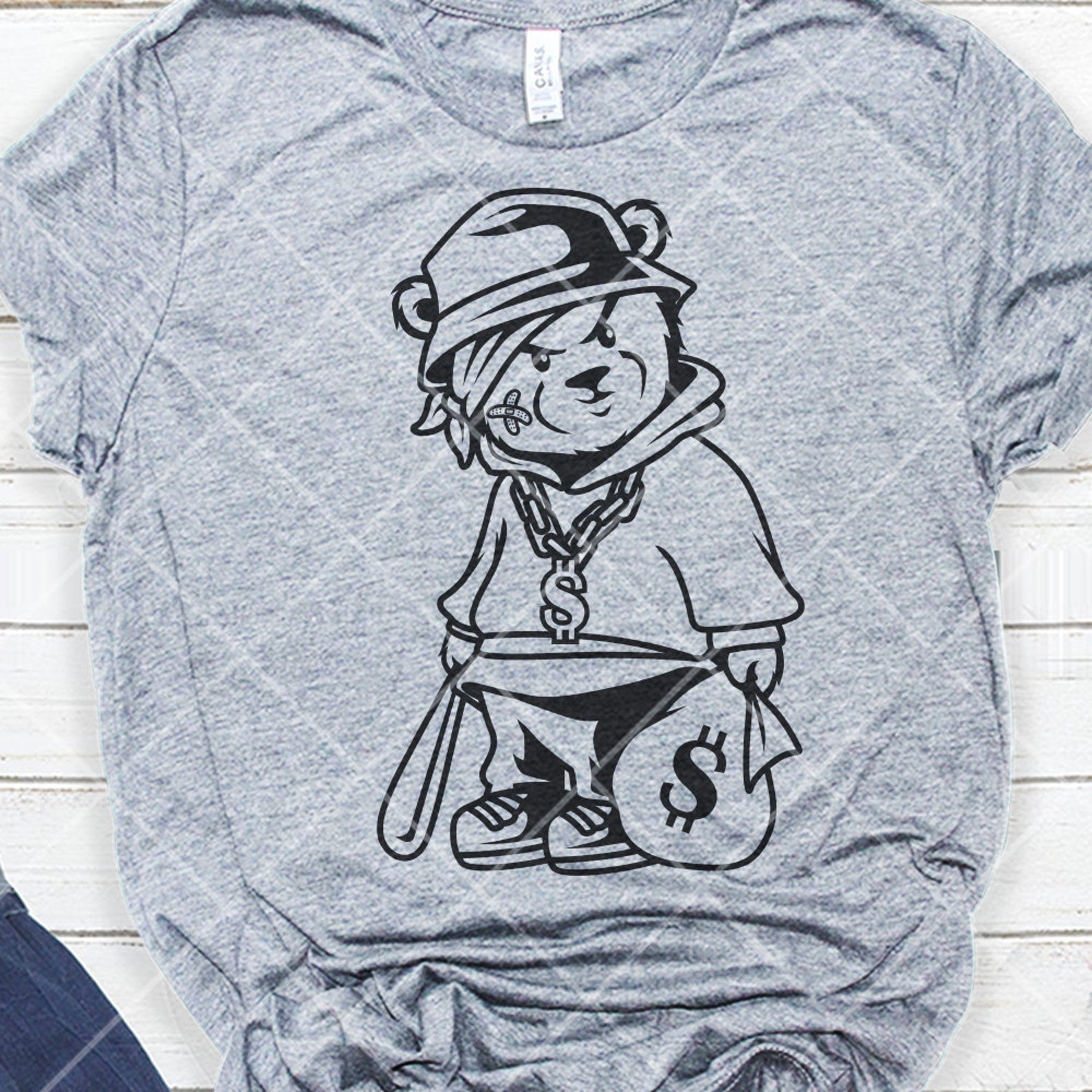 Bandit Teddy Svg Hipster Animal Clipart Gangster Bear - Etsy