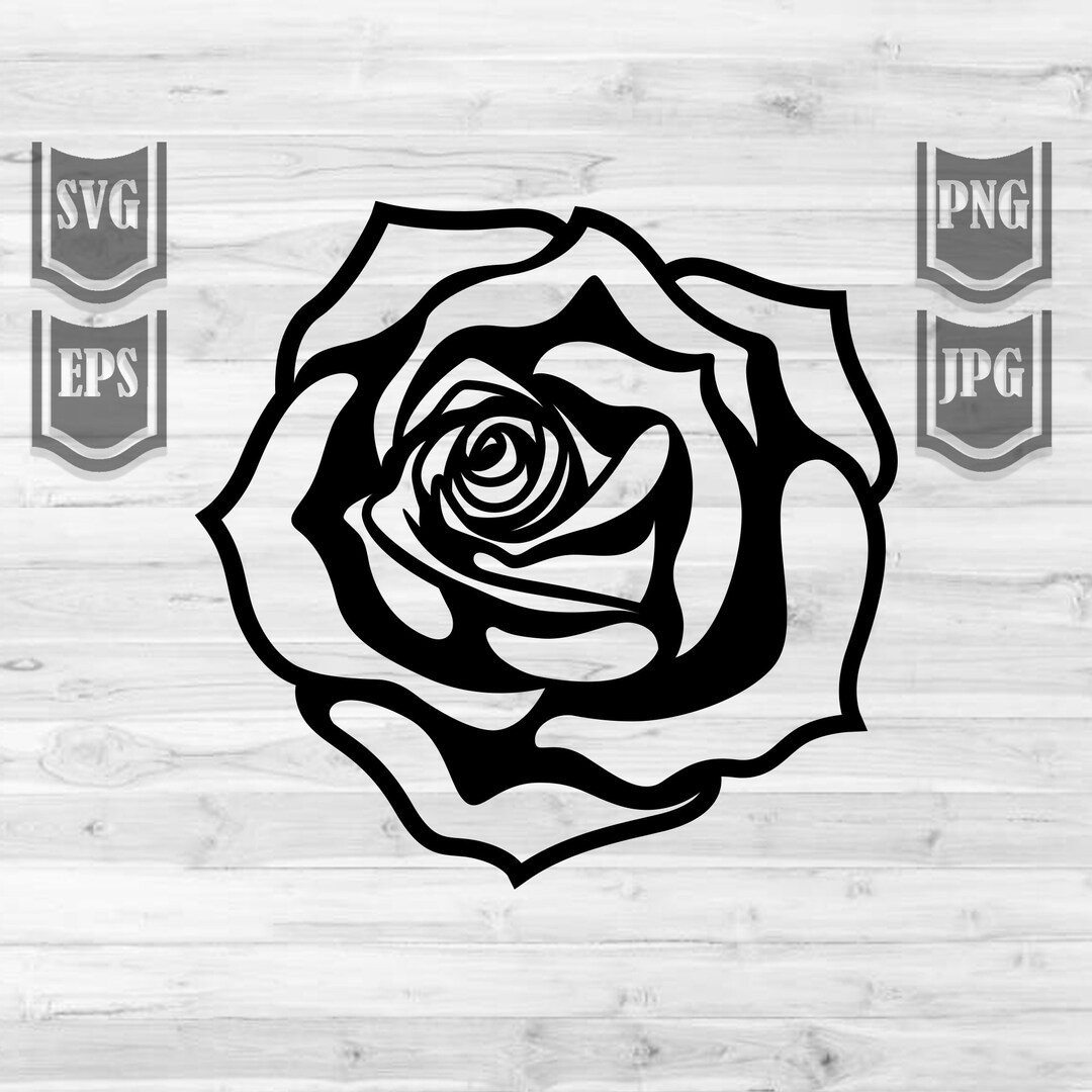 Rose Flower Svg | Floral Illustration Clipart | Rosebud Cutfile ...