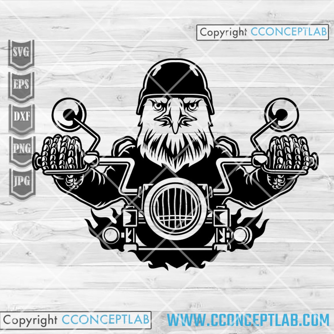 Biker Eagle Svg | Ride Rally Clipart | Big Bike Cutfile | Patriotic ...